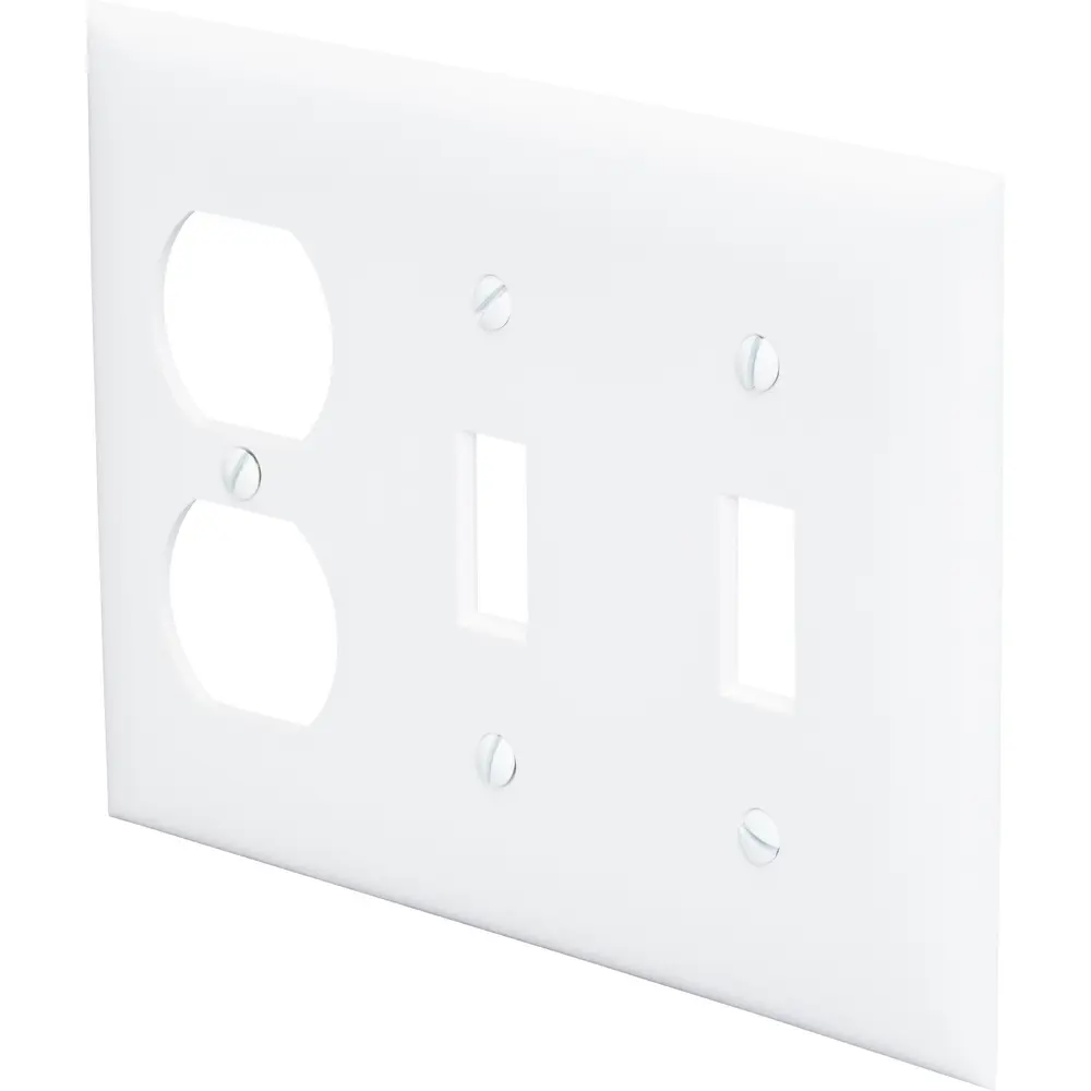 3-Gang TradeMaster® Combination Wall Plate, (2) Toggle/(1) Duplex ...