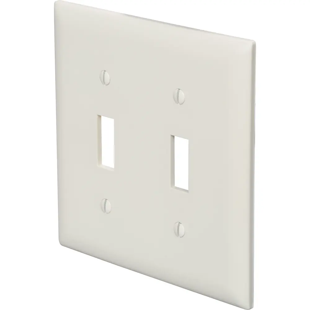 2-Gang TradeMaster® (2) Toggle Switch Wall Plate, Nylon, Light Almond