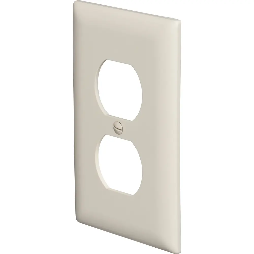Single-Gang TradeMaster® Duplex Receptacle Wall Plate, Nylon, Light Almond