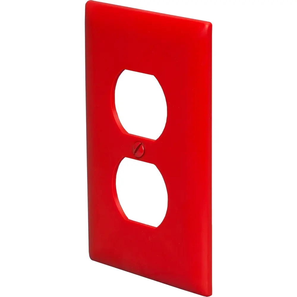 Single-Gang TradeMaster® Duplex Receptacle Wall Plate, Nylon, Red