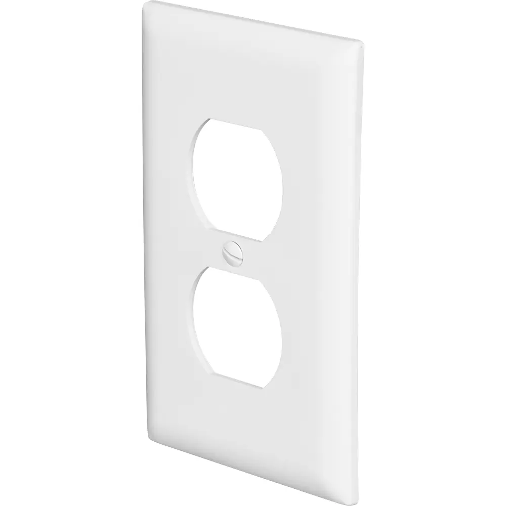 Single-Gang TradeMaster® Duplex Receptacle Wall Plate, Nylon, White