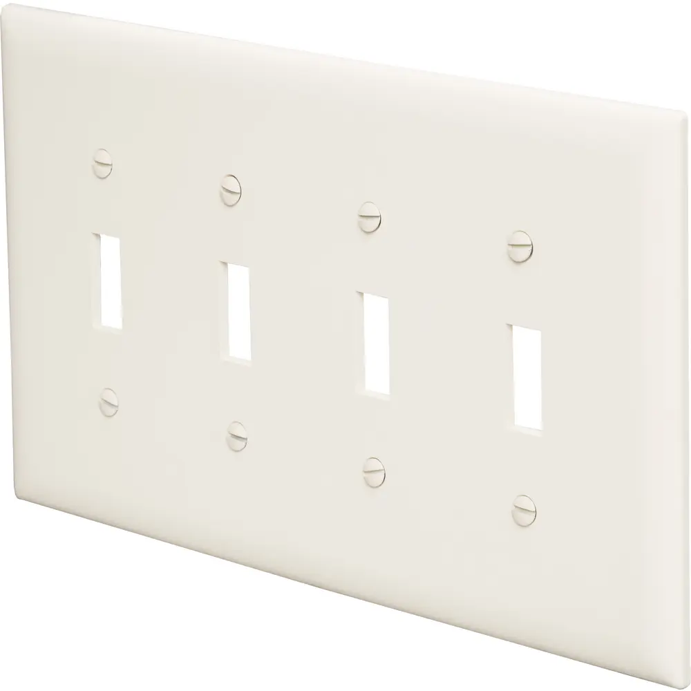 4-Gang TradeMaster® (4) Toggle Switch Wall Plate, Nylon, Jumbo, Light ...