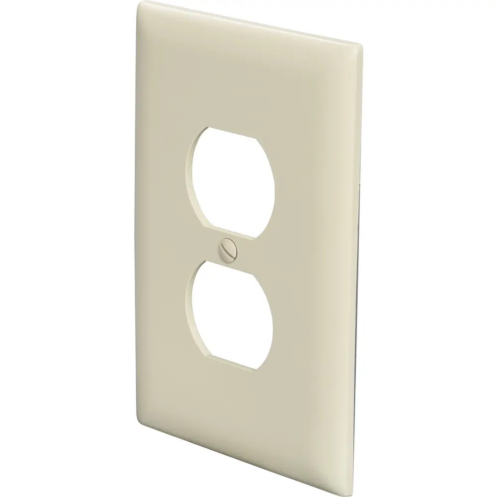 Single-Gang TradeMaster® Duplex Receptacle Wall Plate, Jumbo, Nylon, Ivory