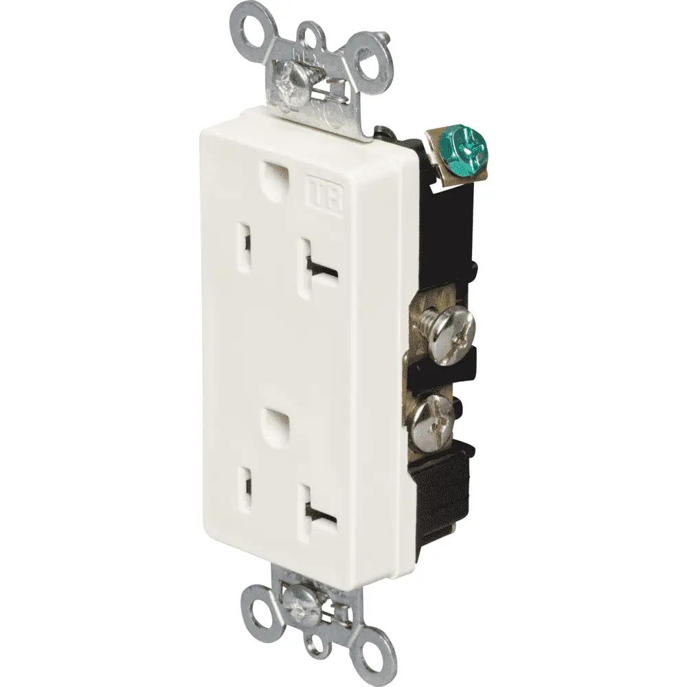 20A 125V Spec Grade Tamper-Resistant Decorator Duplex Receptacle, Light ...