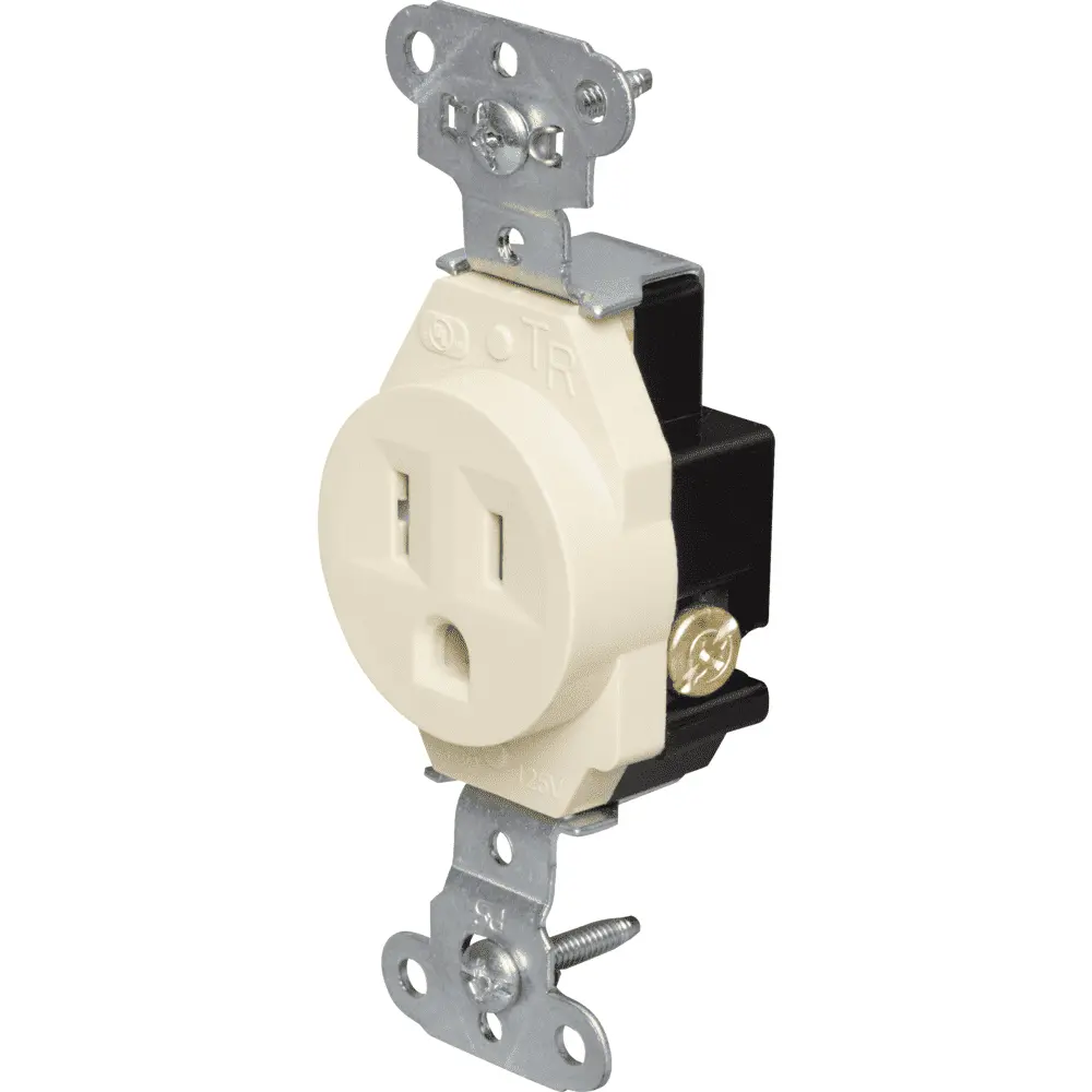 15A 125V Construction Spec-Grade Tamper-Resistant Single Receptacle, Ivory