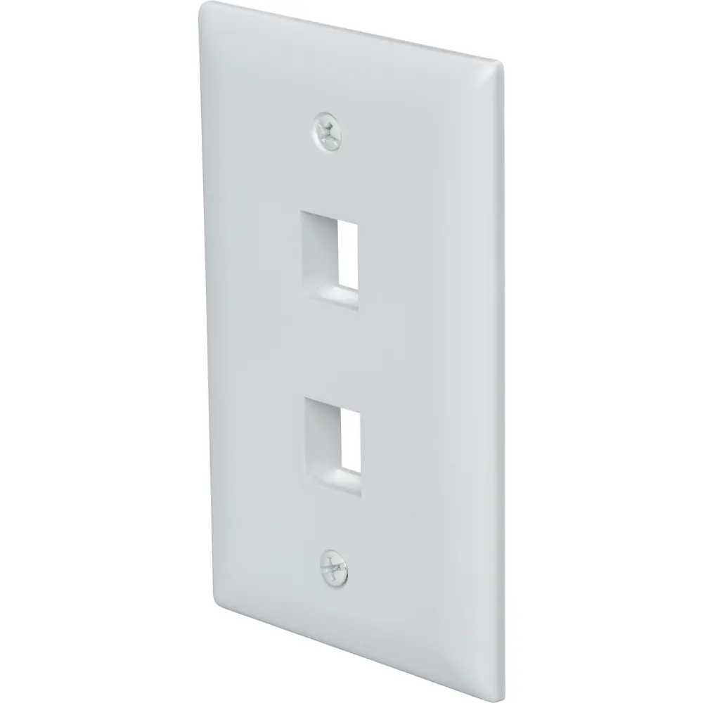 Single-Gang Wall Plate, 2-Port, White
