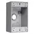 Single-Gang Weatherproof Box, (3) 1/2" Holes, Gray
