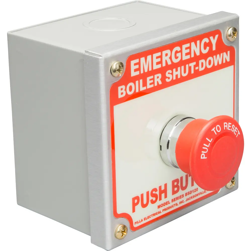 40 mm Emergency Boiler Shut-Down Push-Button, Red/White
