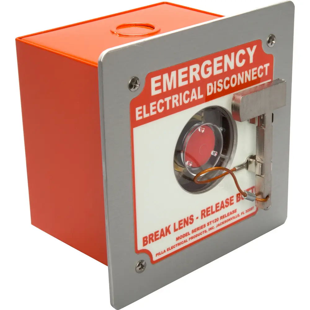 Break-Lens Emergency Operator Station, NEMA 1, Red/White