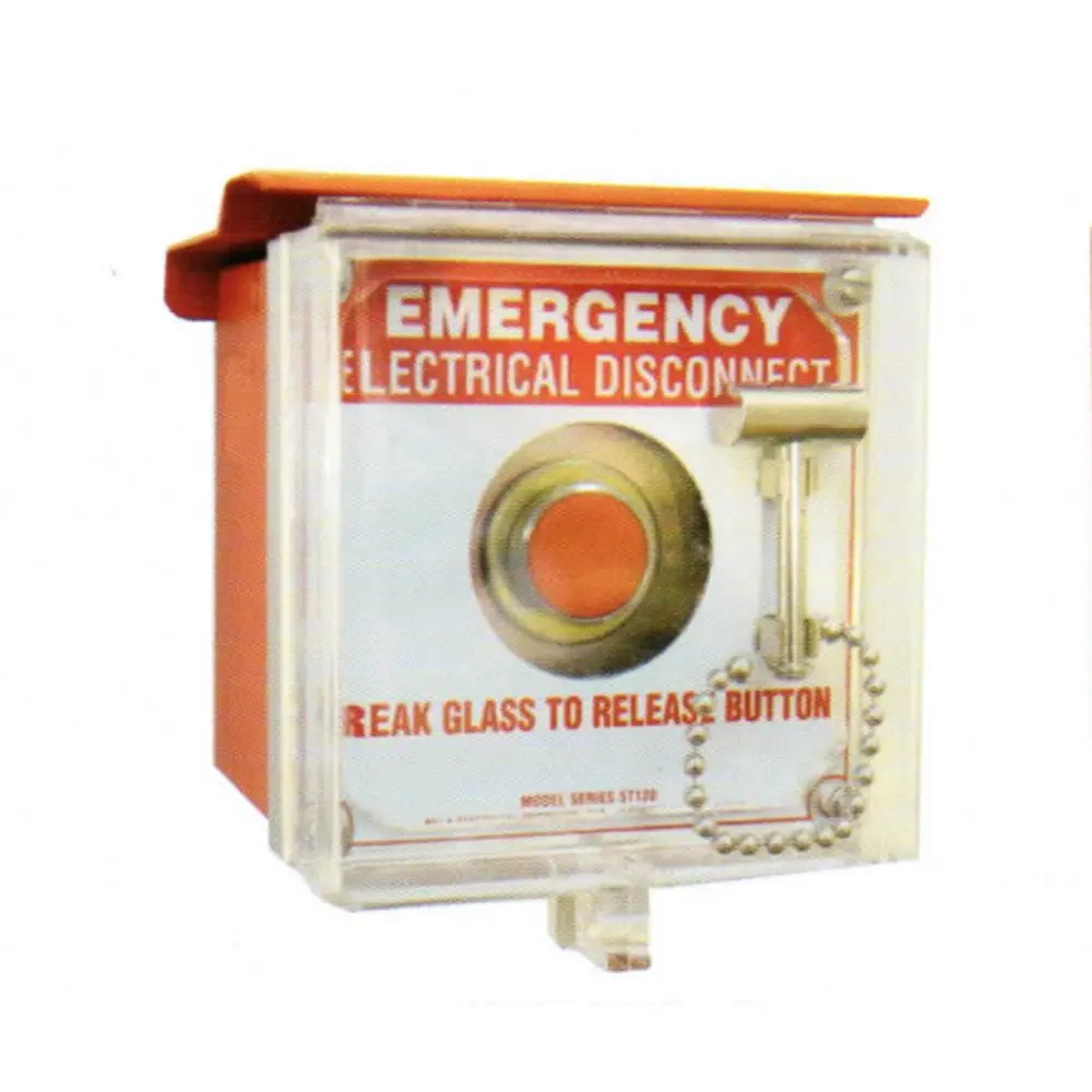 Glow In The Dark "Emergency Power Off" Break Lens, NEMA 4X