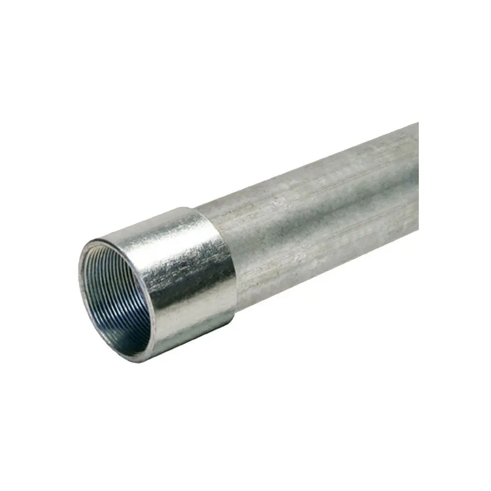 Conduit, GRC/RMC, 3" x 10', Rigid, Threaded, Galvanized Steel, Silver