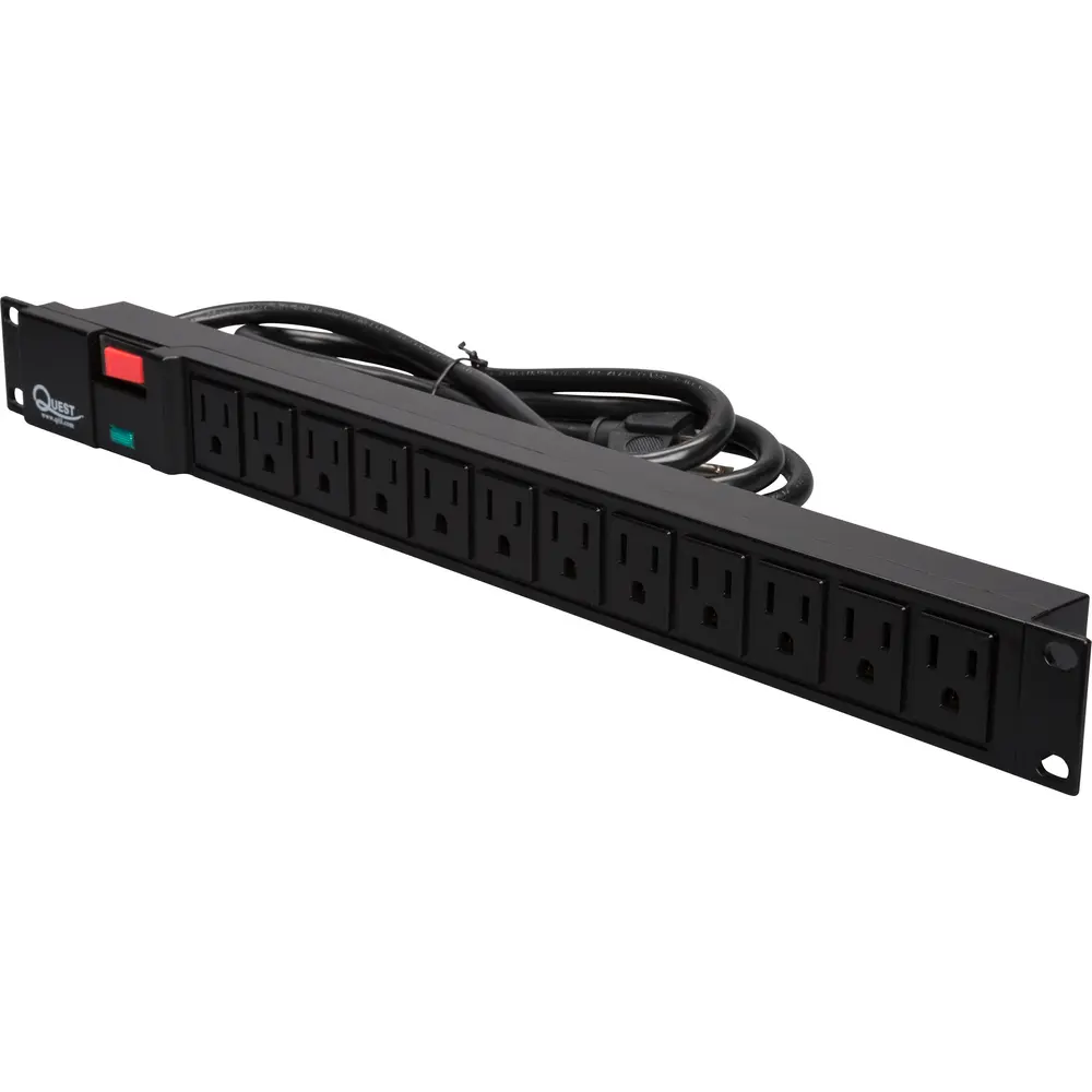15A 125V 19in. 12-Outlet Horizontal Rack Mount Surge Strip