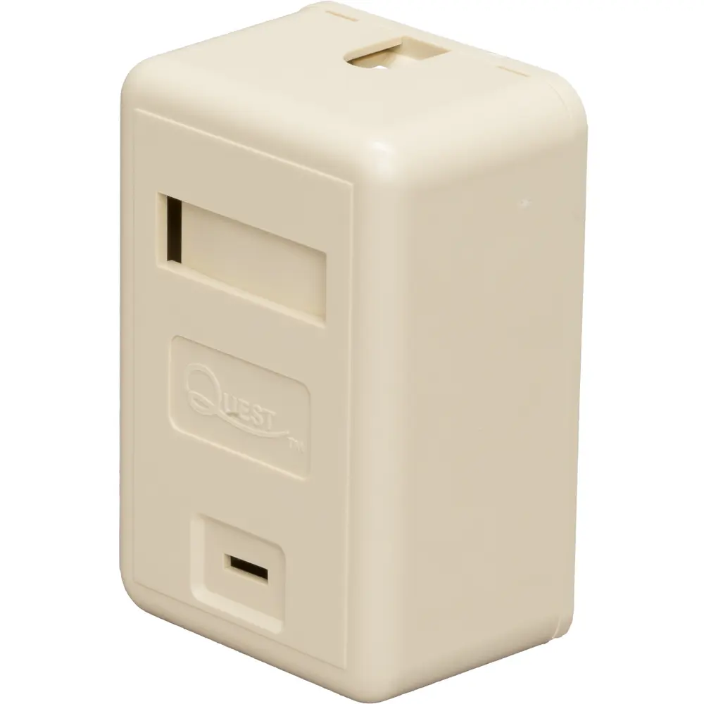 Unloaded Keystone Surface Mount Box, 1 Port, Ivory