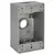 4-1/2" Single Gang Weatherproof Box, (3) 3/4" Threaded Outlets, Gray