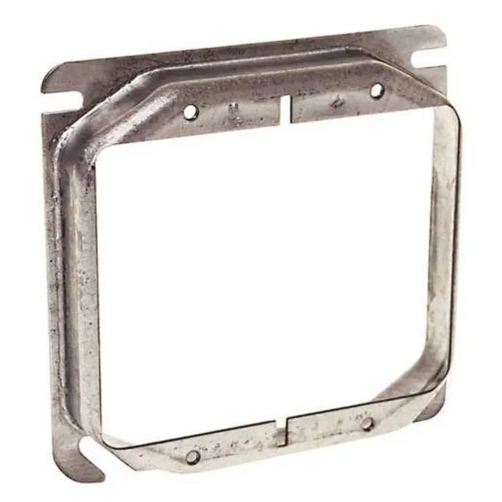 4" Square Cover, 2-Device, 5/8" Raised, Drawn