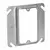 4" Square Single Device Cover, Raised 1/2", Drawn