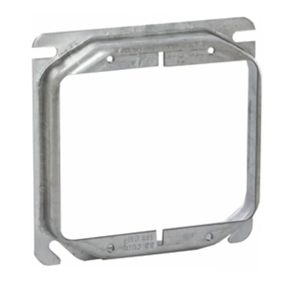 4" Square and Tile Cover, 2-Device, Raised 3/4", Drawn