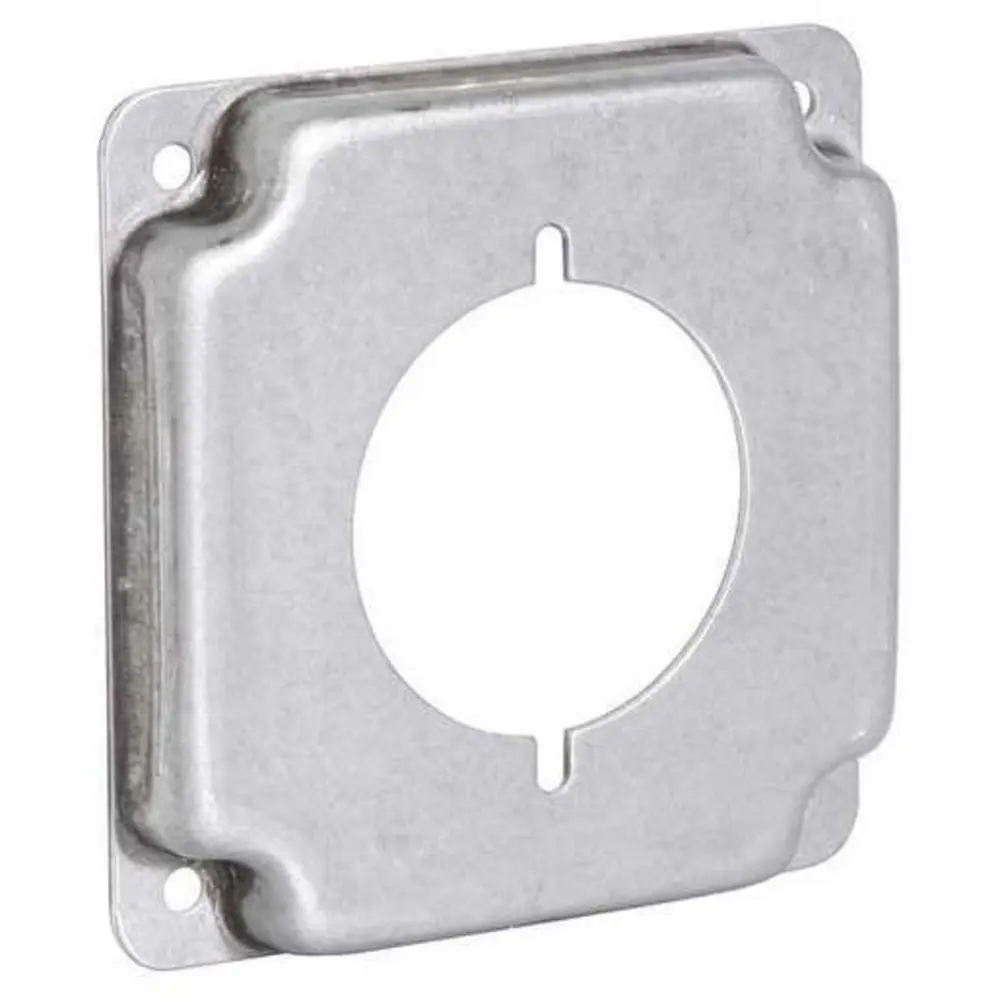 4" Square Crushed Corner Cover, Raised 1/2", 30A-50A Receptacle, 2.141 ...