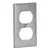 4" x 2" Handy Box Cover, Duplex Receptacle