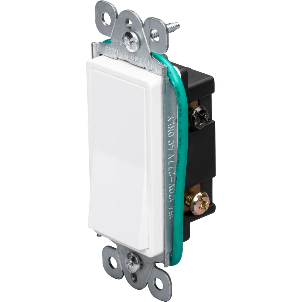 15A 120/277V Rocker Switch, 4-Way, White