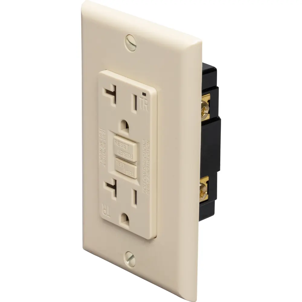 20A 125V Self-Test GFCI Tamper-Resistant Receptacle, Ivory