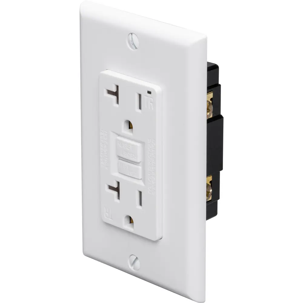 20A 125V Self-Test GFCI Tamper-Resistant Receptacle, White