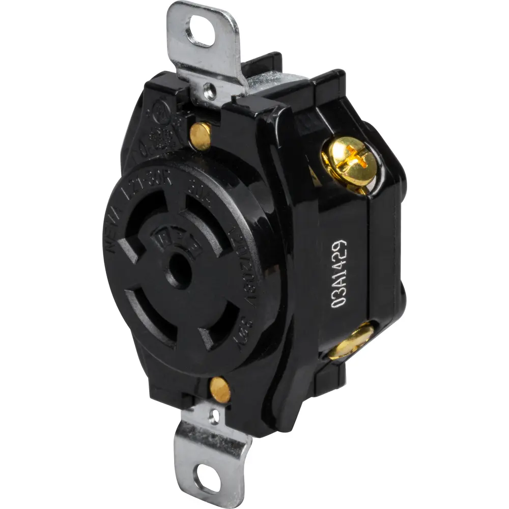 30A, 4-Pole 5-Wire 3Ø Locking Receptacle, 120/208 VAC