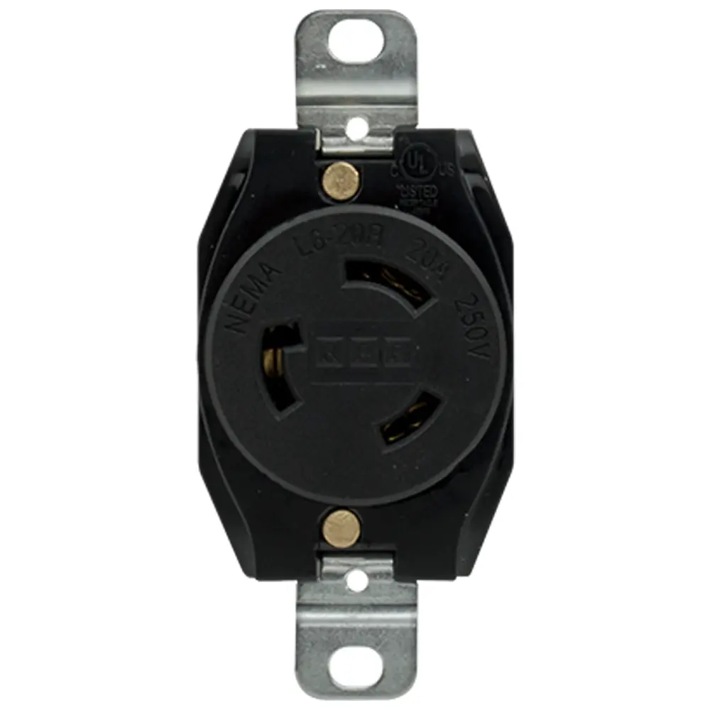 20A, 2-Pole 3-Wire Locking Receptacle, 250 VAC