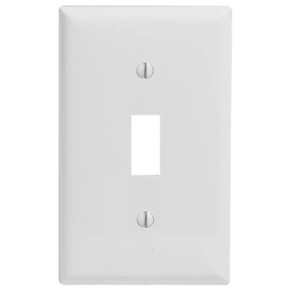 Single-Gang Toggle Switch Wall Plate, White