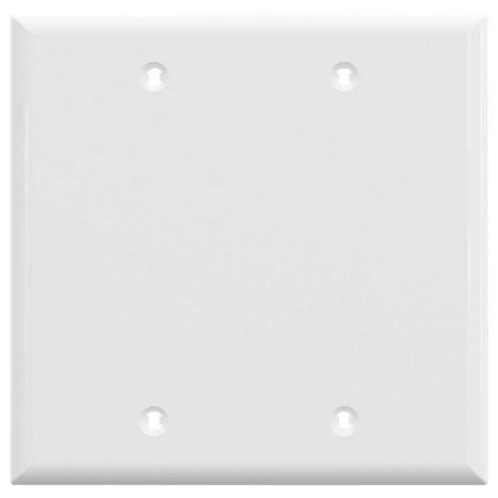 2-Gang Blank Wall Plate, Midsize, White