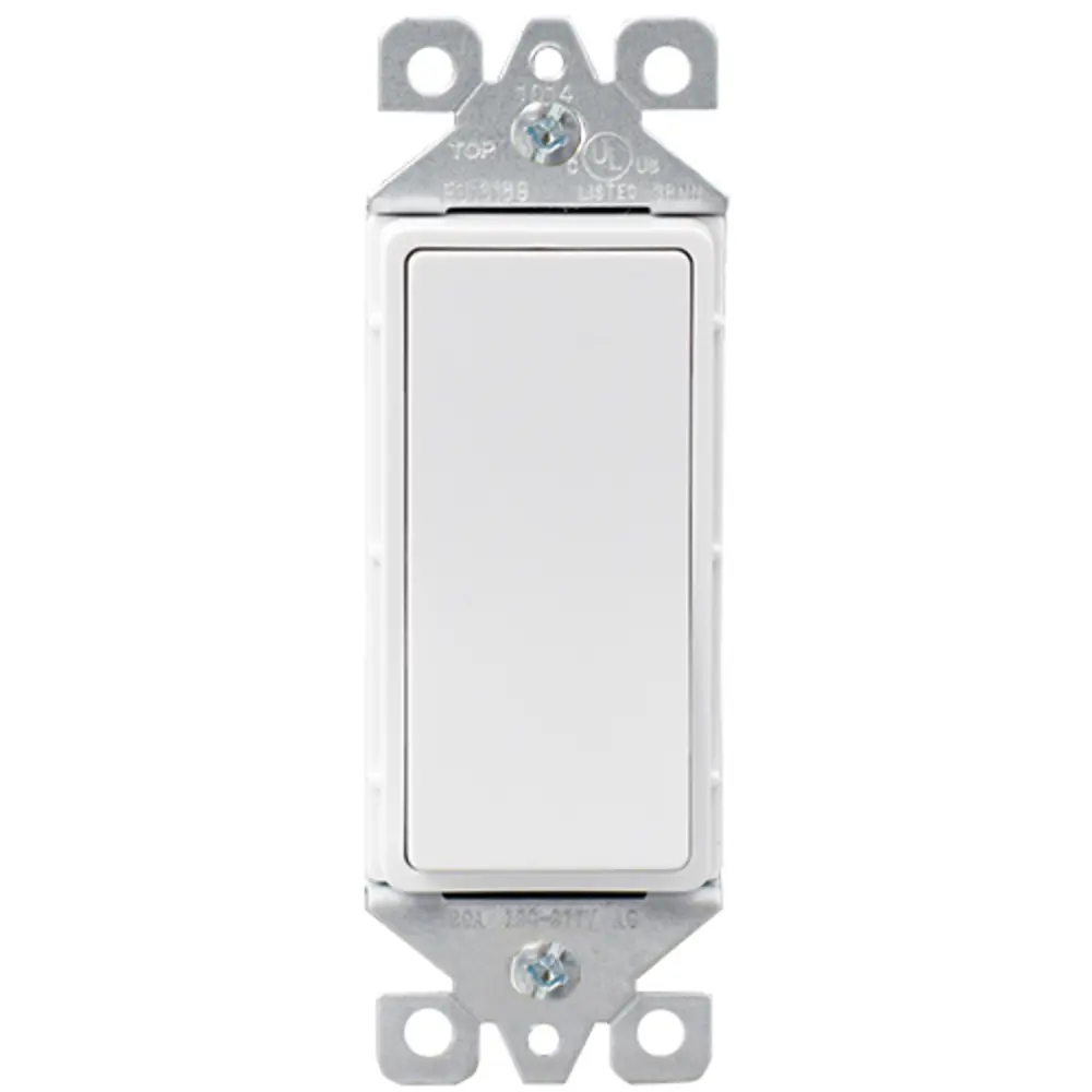 20A 120/277V Decora Rocker Switch, Single-Pole, White