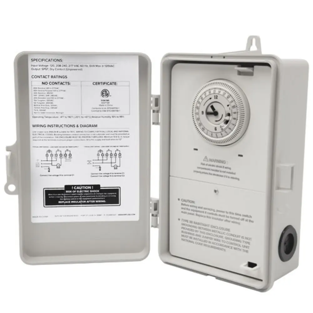 NEMA 3R PL 40 A, Mechanical Timer SPST/DPST, 120-277 VAC