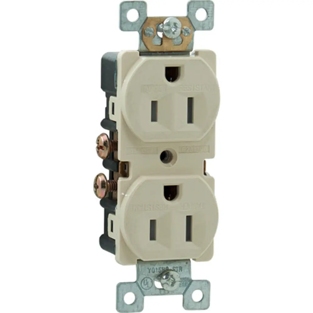 15 A 125 VAC Tamper-Resistant Duplex Receptacle, Ivory