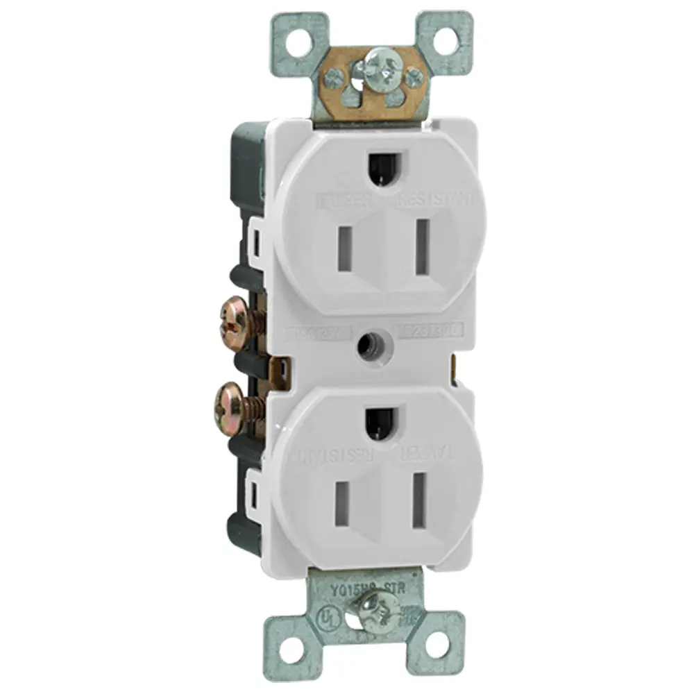 15A 125V Tamper-Resistant Duplex Receptacle, White