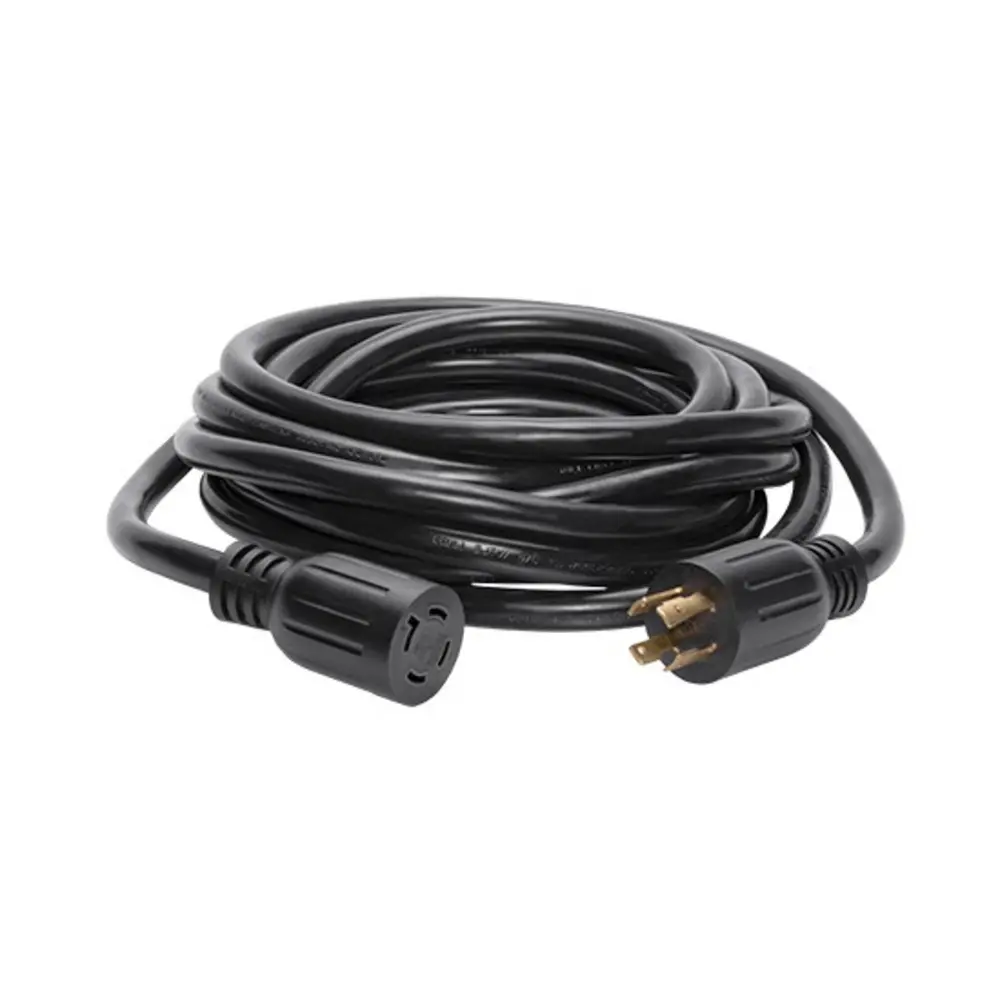 30A, Stranded, Generator Cord, Copper, Black, 4 Conductor, 20'