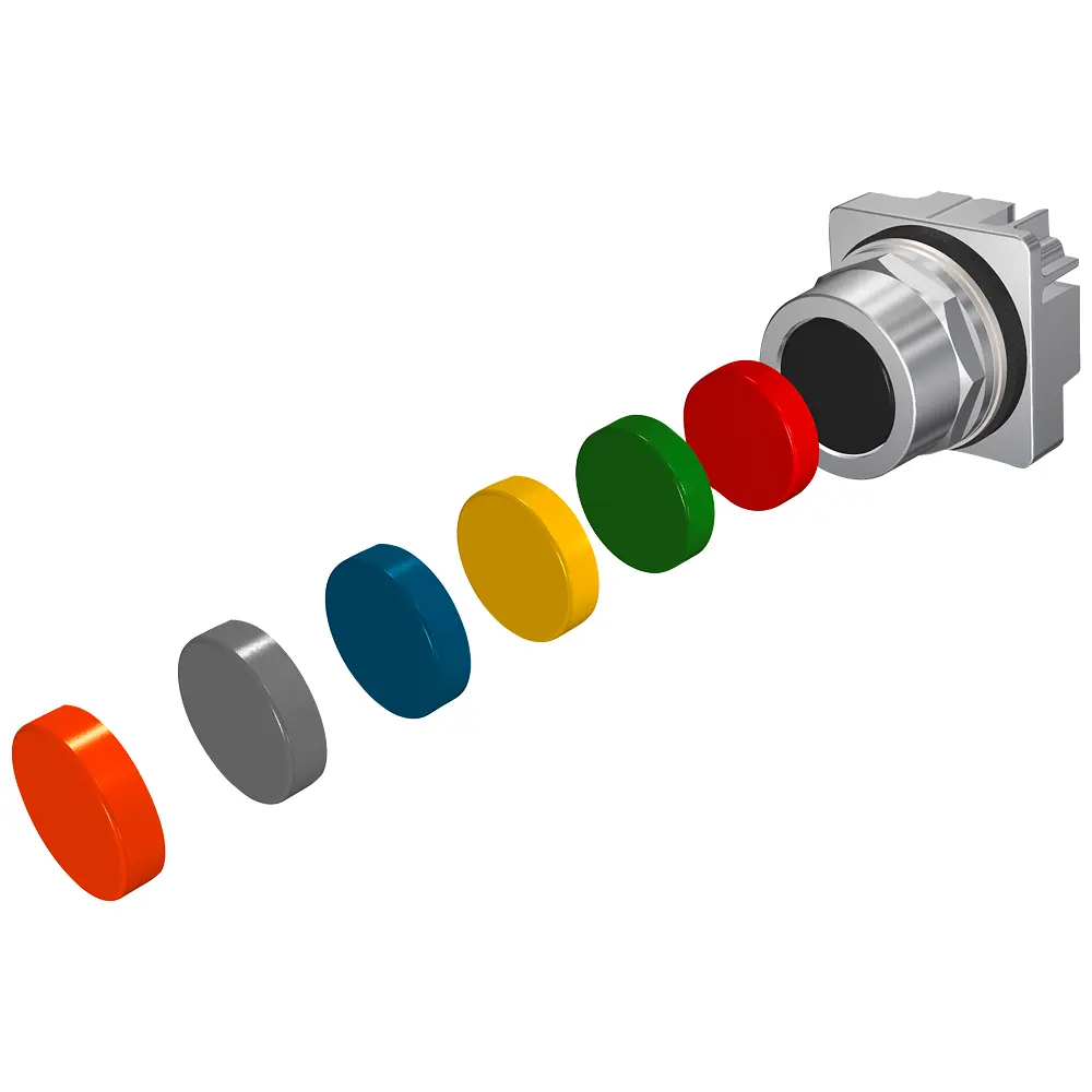 30 mm Heavy Duty Round Push-Button w/ Lens Kit, Momentary