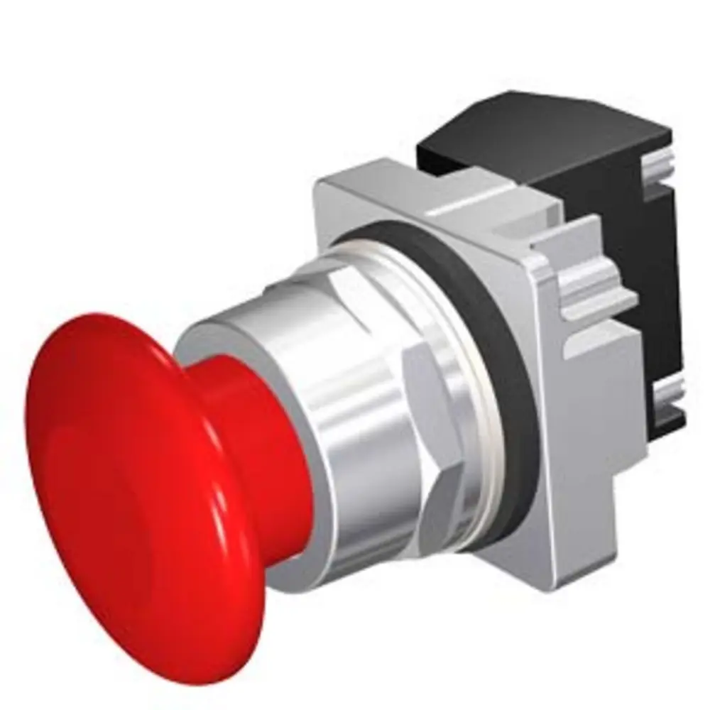 30 mm Heavy Duty Push-Pull Mushroom Head Push Button, Red, Maintained ...