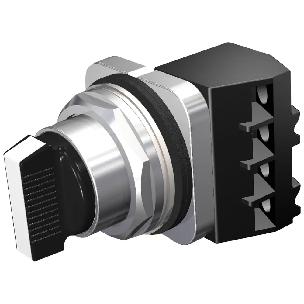 30 mm Heavy Duty 3-Position Selector Switch w/ Short Lever, 1 NO + 1 NC