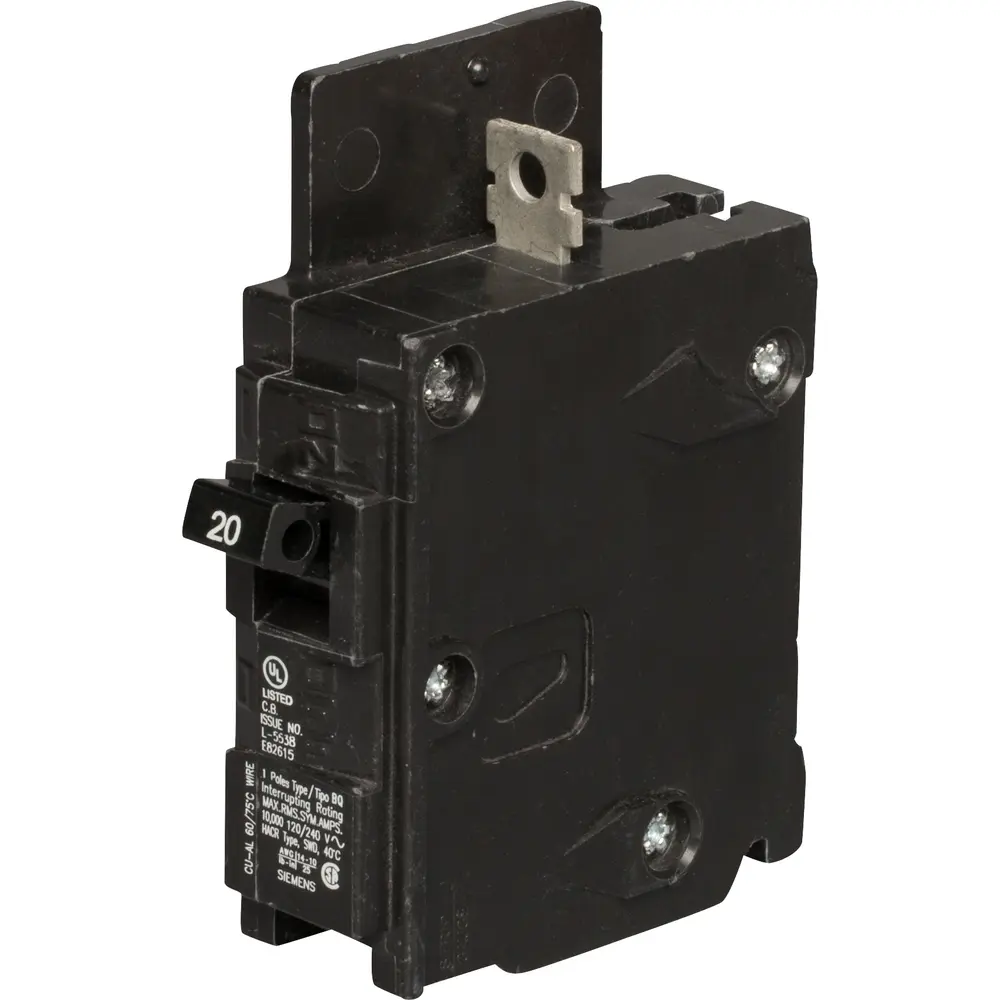 20 A Single-Pole 120 VAC BQ Bolt-On Molded Case Circuit Breaker