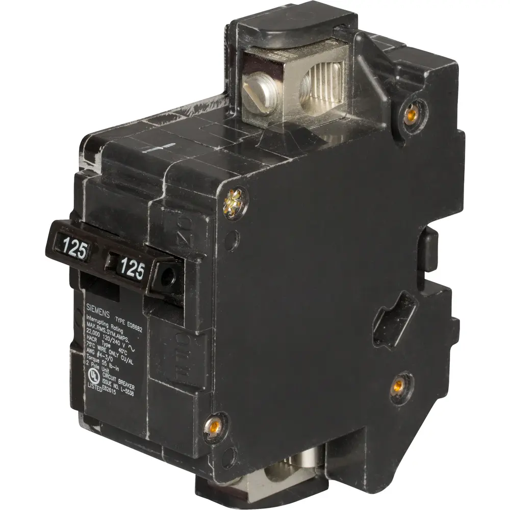 Circuit Breaker, Main Breaker, Bolt-On, 125A, 120/240VAC, 2-Pole