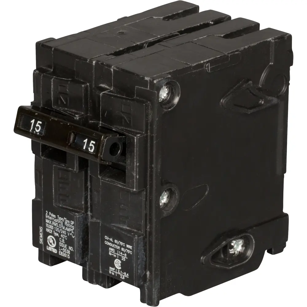 Plug-In Thermal Magnetic Circuit Breaker, 15 A, 120/240 VAC, 2-Pole