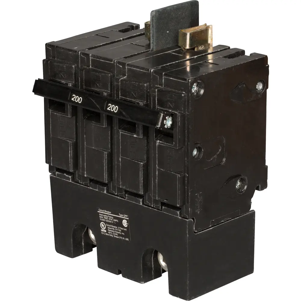 Circuit Breaker, Main Breaker, Plug-In, 200A, 120/240VAC, 2-Pole
