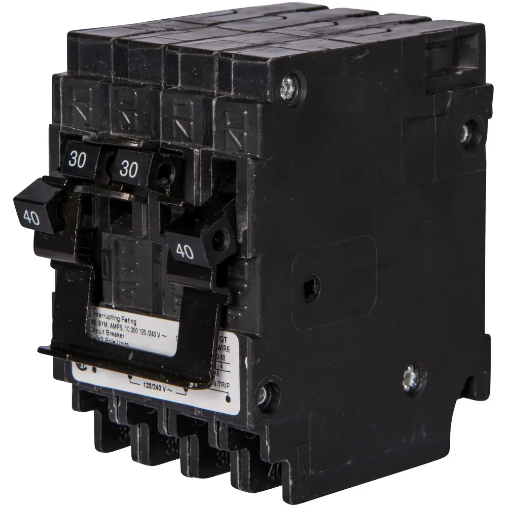 (1) 2P 40A, (1) 2P 20A, 120/240 VAC QT Tandem Plug-In Circuit Breaker, NC