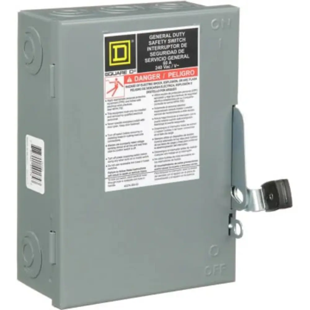 60A 240V 3-Pole Safety Switch, Non-Fusible NEMA 1 General-Duty