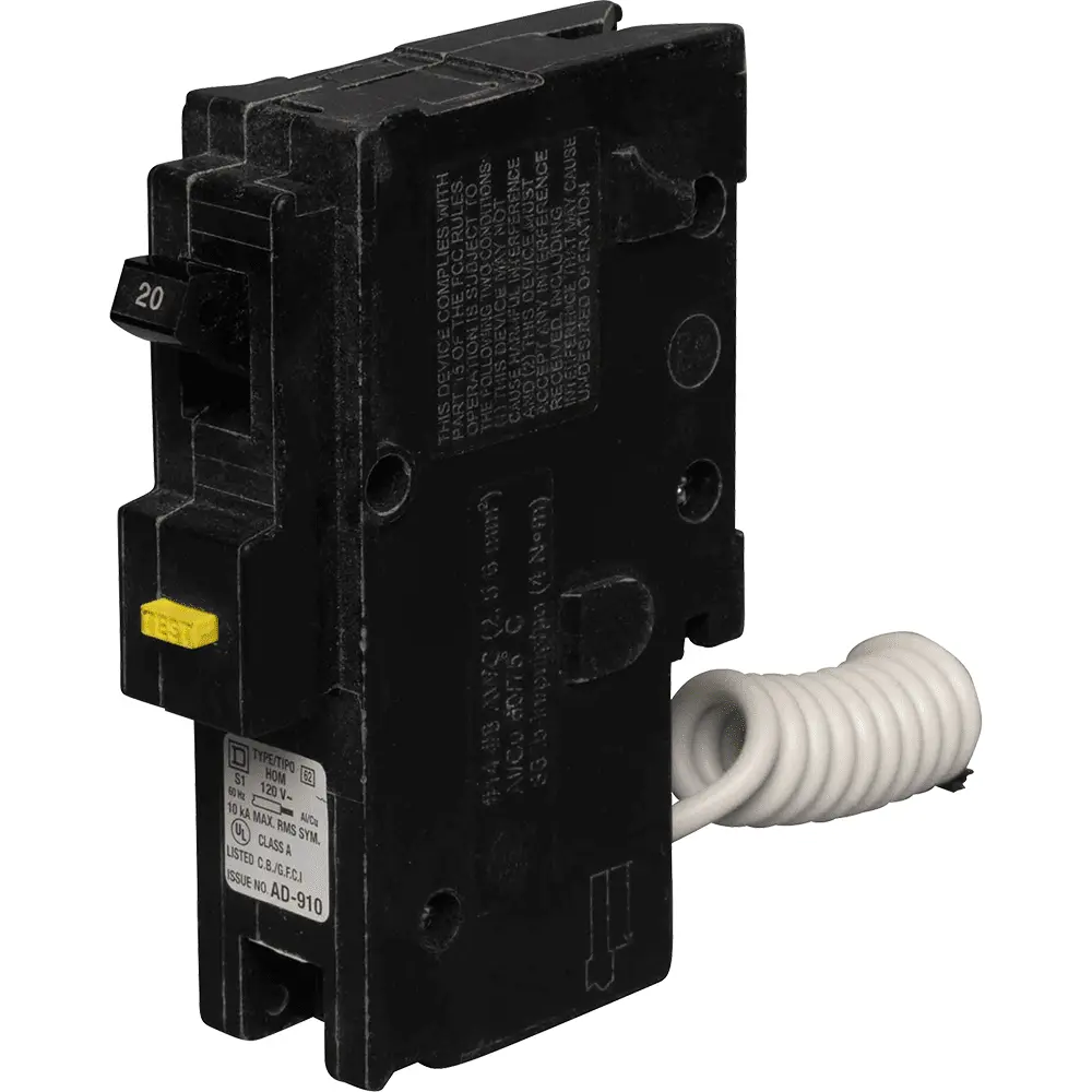 Circuit Breaker, Ground Fault, Plug-In, 20A, 120VAC, Single-Pole