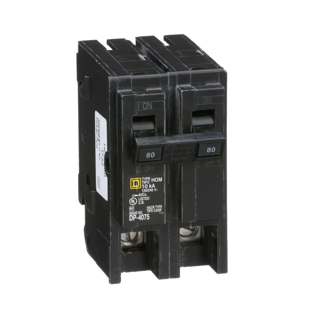 80 A 2-Pole 120/240 VAC Homeline™ Plug-In Circuit Breaker