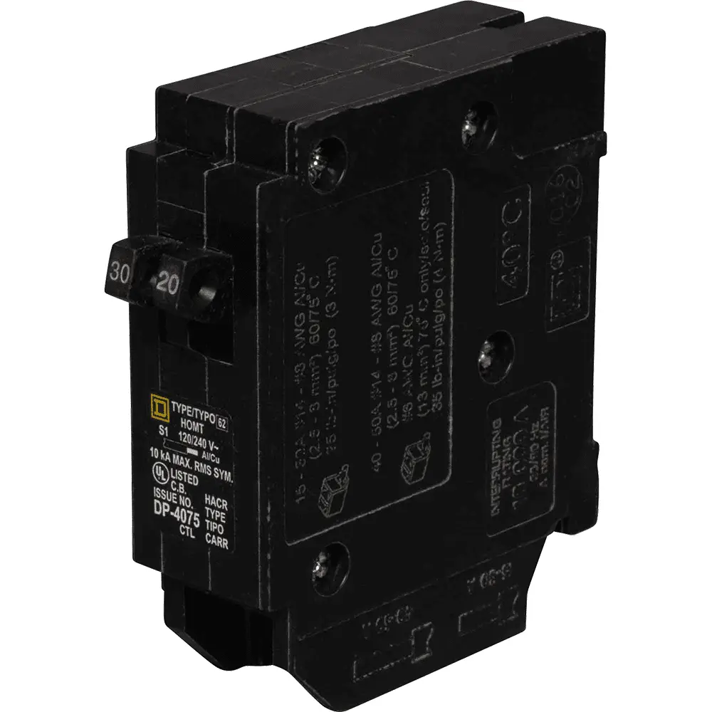 (1) 1P 30 A, (1) 1P 20 A, 120/240 VAC Homeline™ Tandem Plug-In Circuit ...