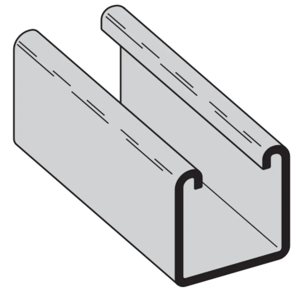 Strut Channel, 10', 12 AWG, Round Holes, 9/16" DIA., Galvanized Steel ...