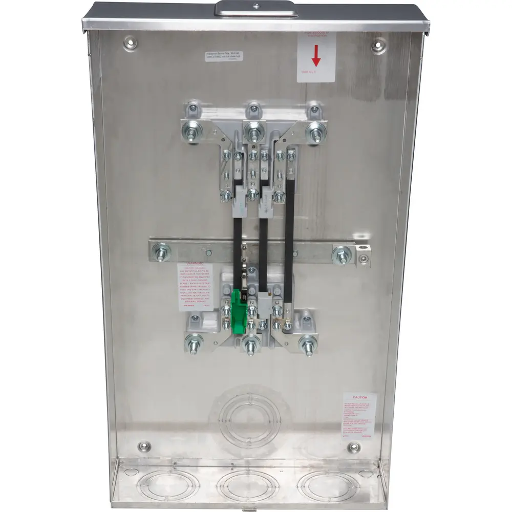 400 A 600 VAC 3-Phase 7-Jaw Ringless Meter Base, UG