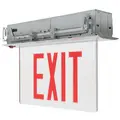Recessed Edge-Lit LED Exit Sign, Single Face, Battery Backup, Aluminum ...
